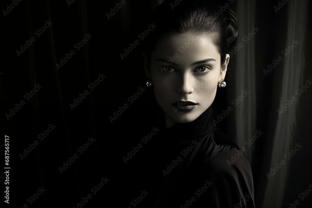 Dark Portraits. Dark minimalistic woman portraits. Cinematic portraits ...