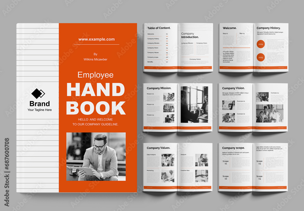 Employee Handbook Layout Stock Template | Adobe Stock