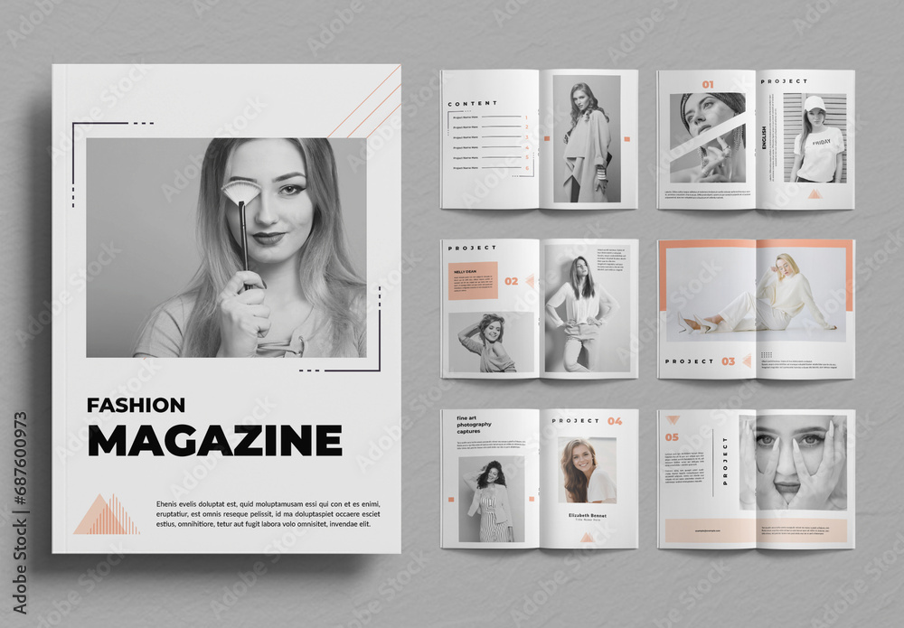 Minimal Fashion Magazine Design Layout Stock Template | Adobe Stock