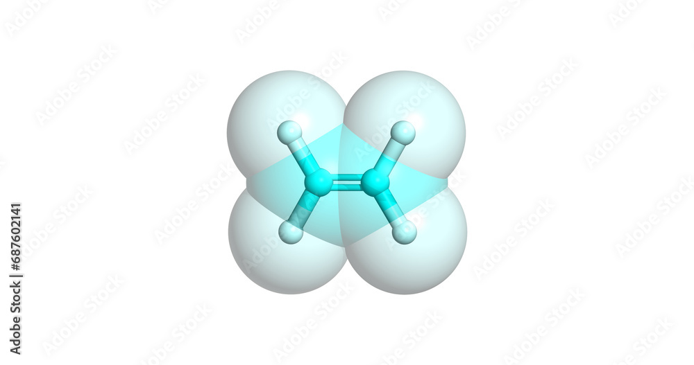 Tetrafluoroethylene, Teflon precursor 3D molecule in 4K Stock ...