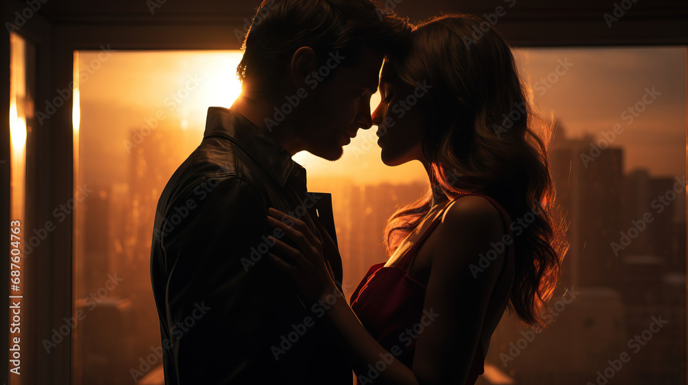 Sensual Silhouettes: Create artistic silhouettes of couples against a ...