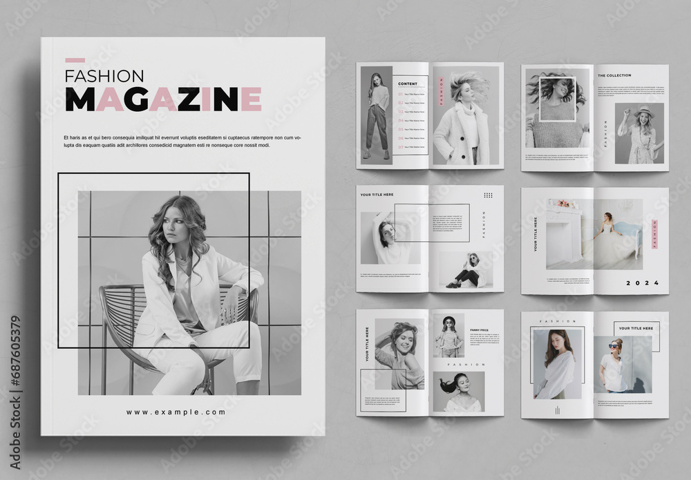 Fashion Magazine Layout Design Template Stock Template | Adobe Stock