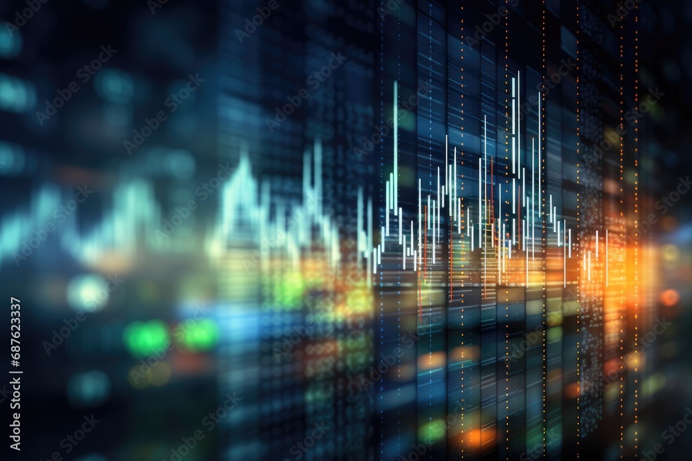 financial stock market graph on technology abstract background. Finance ...