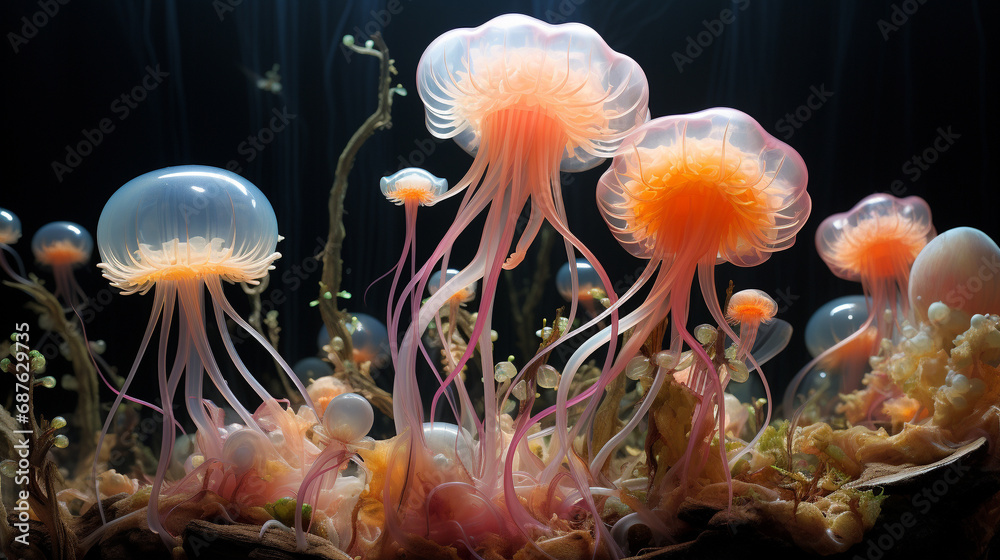 In alien aquatic environments, intricate life forms thrive in ...