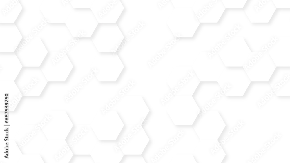 Abstract White Hexagonal Background. Luxury White Pattern. Vector ...