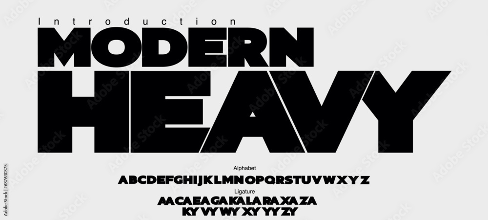 Modern Bold Font with Ligature. Typography urban style alphabet fonts for fashion, sport ...