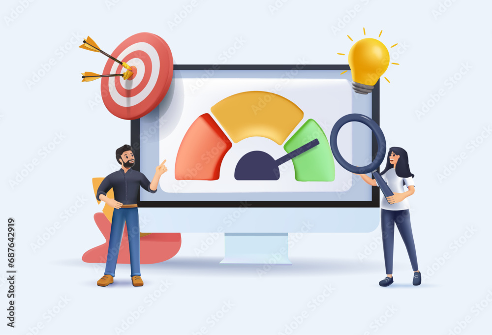 Benchmark Testing Abstract Concept 3d Vector Illustration Benchmarking
