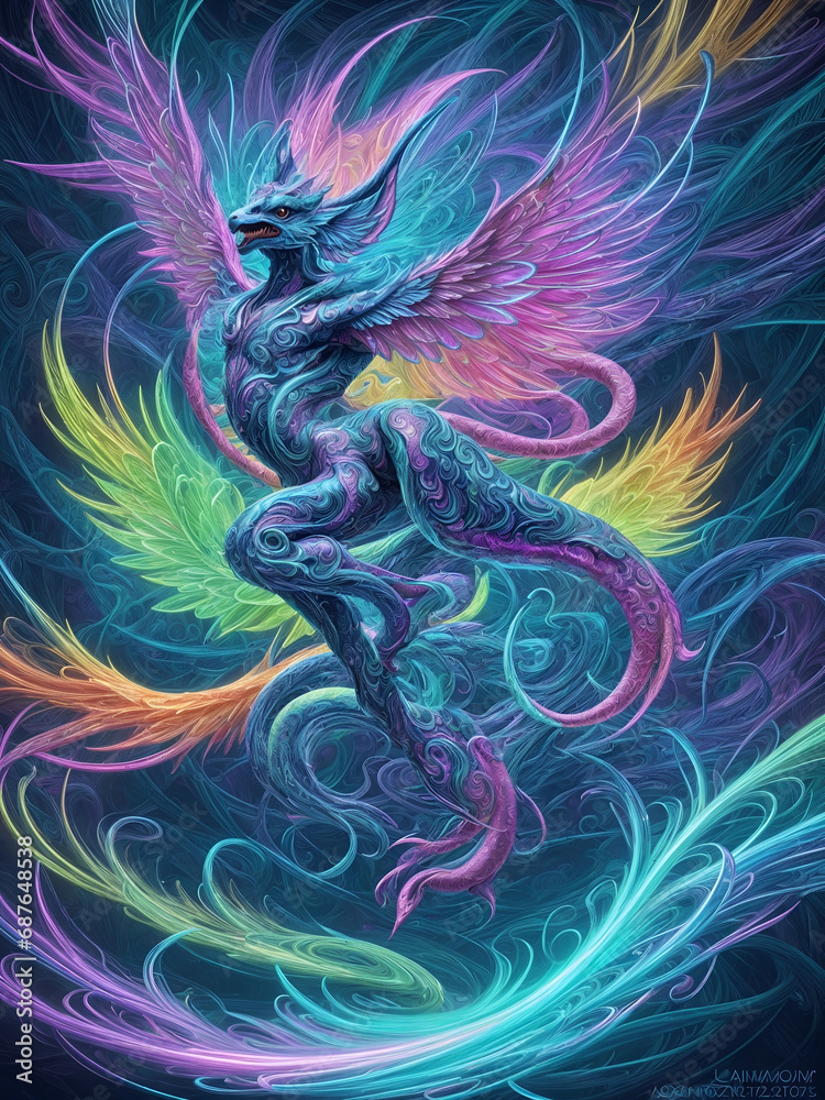 a fantastically luminescent kooky chimera leaps to life. With a body ...