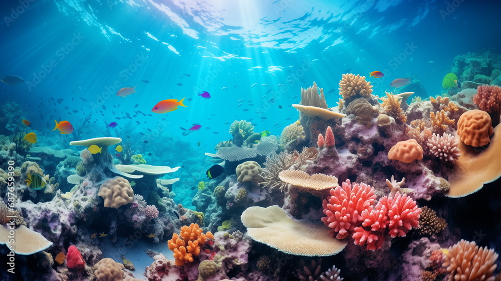 Coral reef underwater abstract background marine ecosystem underwater ...
