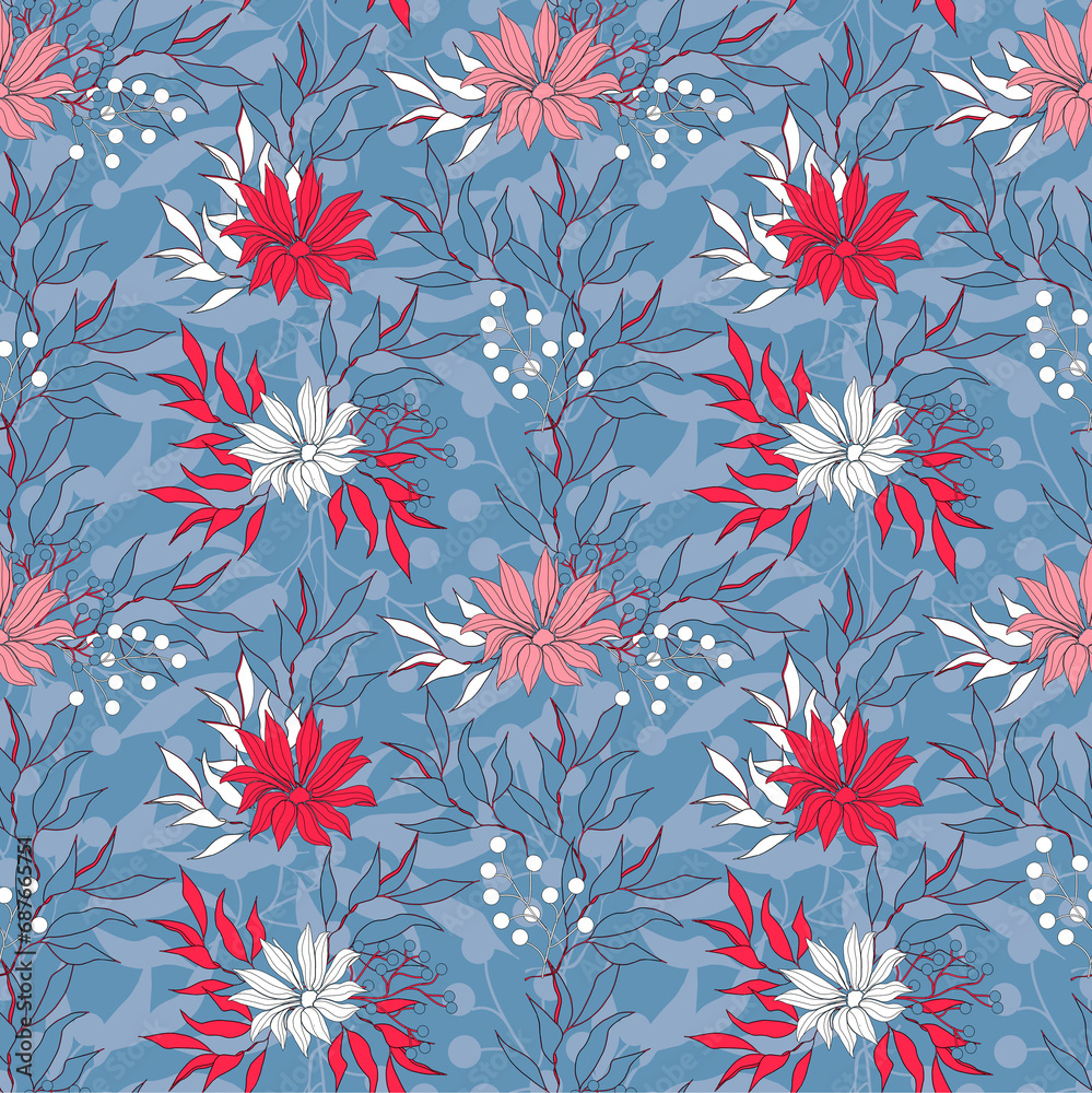 beautiful and colorful seamless pattern illustration all over repeat ...