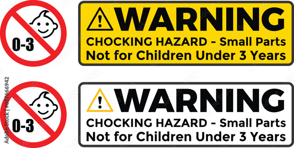 Vecteur Stock Not suitable for children under 3 years choking hazard ...