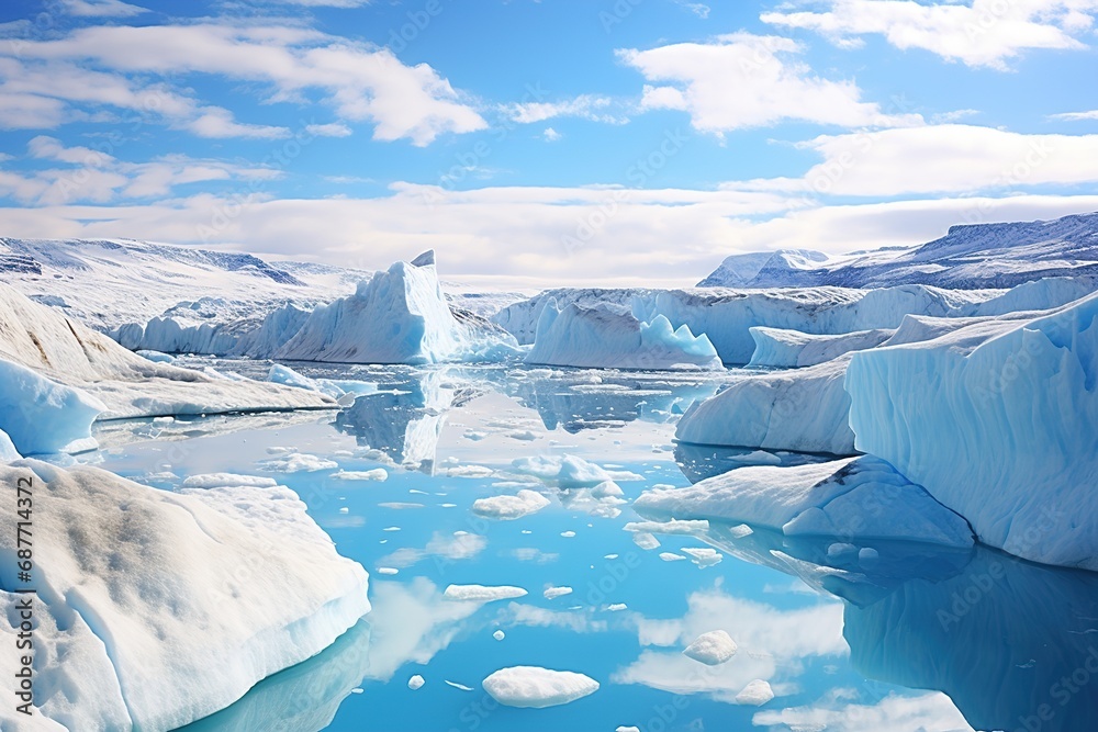 Greenland ice sheet. The Ice Cap crossing through striking glacier ...