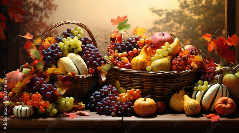 still life with fruits and vegetables "Abundant Harvest: Still Life ...
