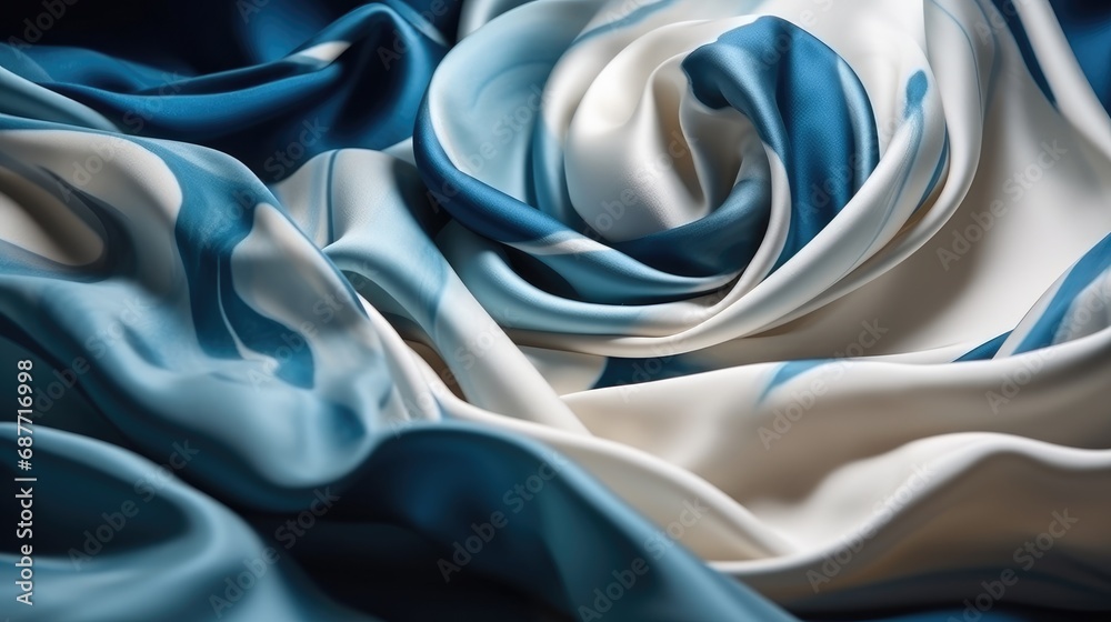 Turquoise Blue and White Elegant Silk Satin Luxury Bedsheet background ...