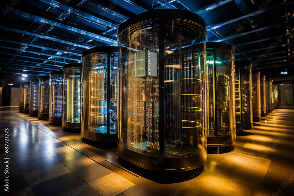 Quantum computing machines displaying advanced algorithms, leaving room ... Quantum computing machines displaying advanced algorithms, leaving room ...