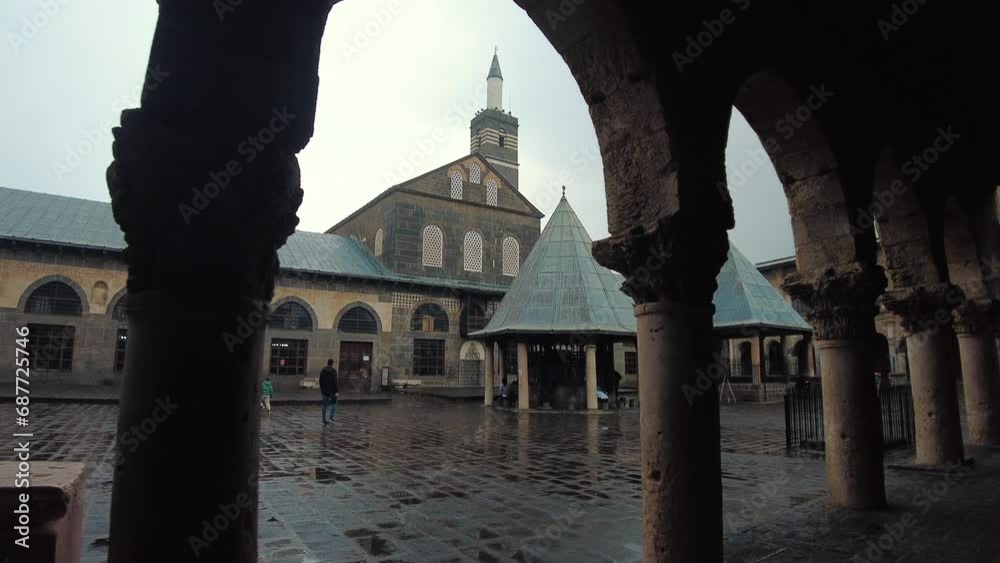 It is the grand mosque structure of Diyarbakır. Ahead, a courtyard and ...