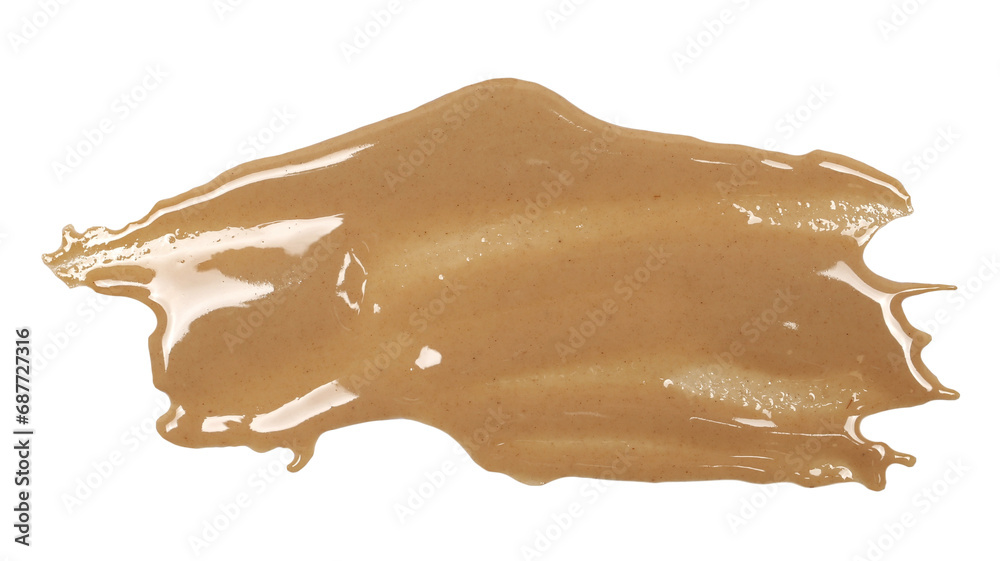 Sesame butter, paste tahini spread isolated on white, top view Stock ...