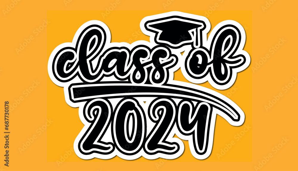 Class Of 2024 Vector, T shirt Design, with Black background, apparel ...