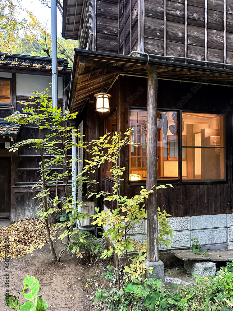 Kanazawa, Japan - 05.11.2023. Facade of traditional japanese inn ...