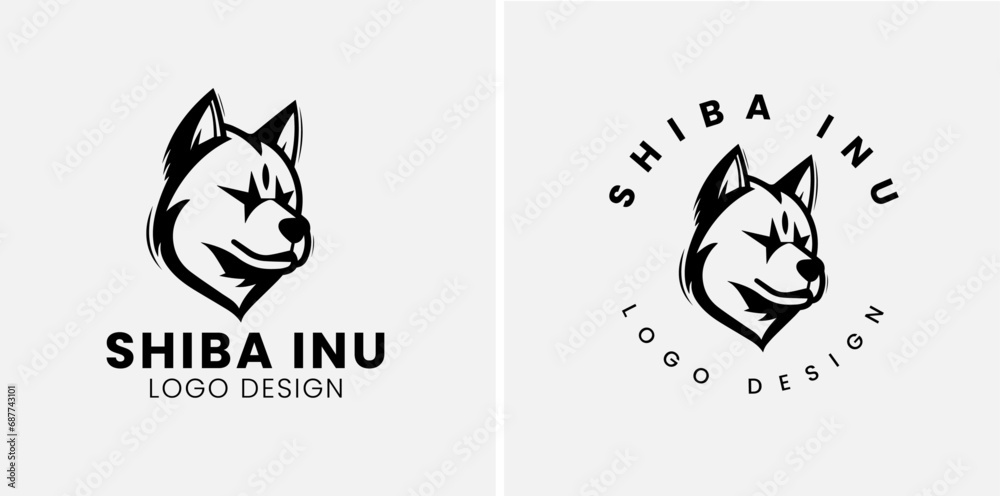 Shiba inu dog Head Logo Design Vector. Shiba inu abstract character ...