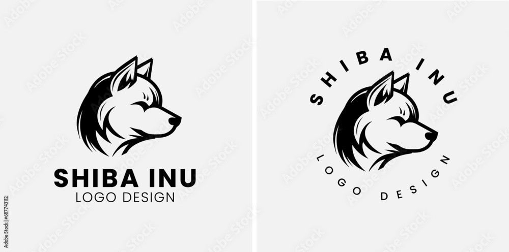 Shiba inu dog Head Logo Design Vector. Shiba inu abstract character ...