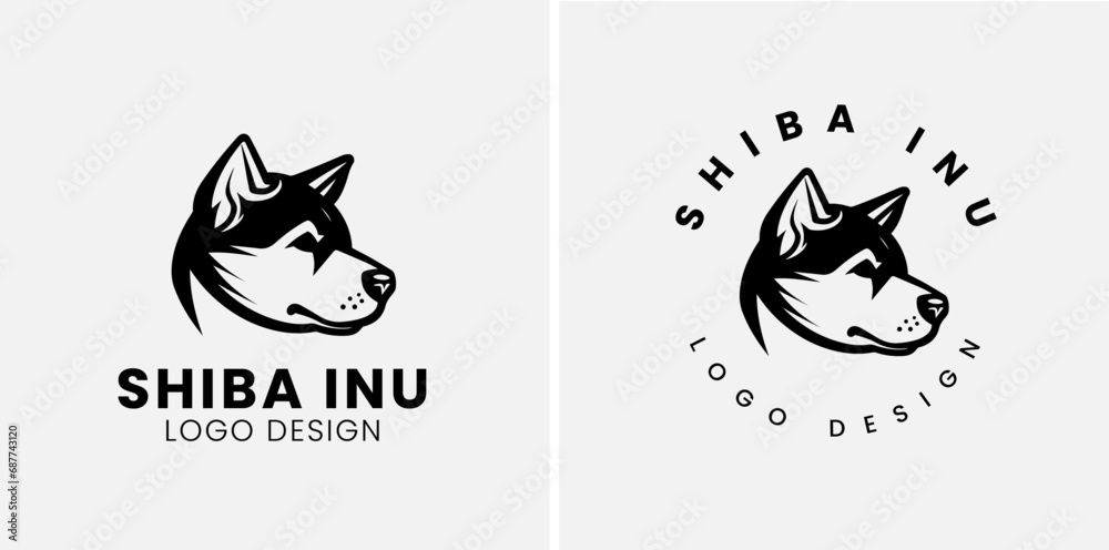 Shiba inu dog Head Logo Design Vector. Shiba inu abstract character ...