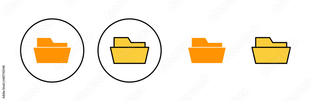 Folder icon set for web and mobile app. folder sign and symbol Stock ...