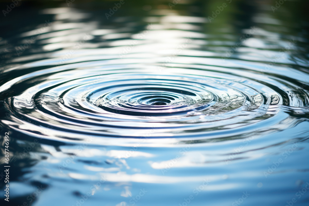Gentle ripples, a subtle caress on a quiet pond, forming concentric ...