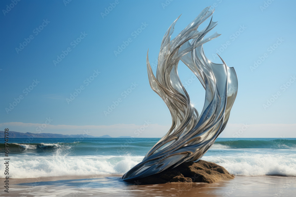 Windswept waves, sculpted by the breath of the elements, create an ever ...