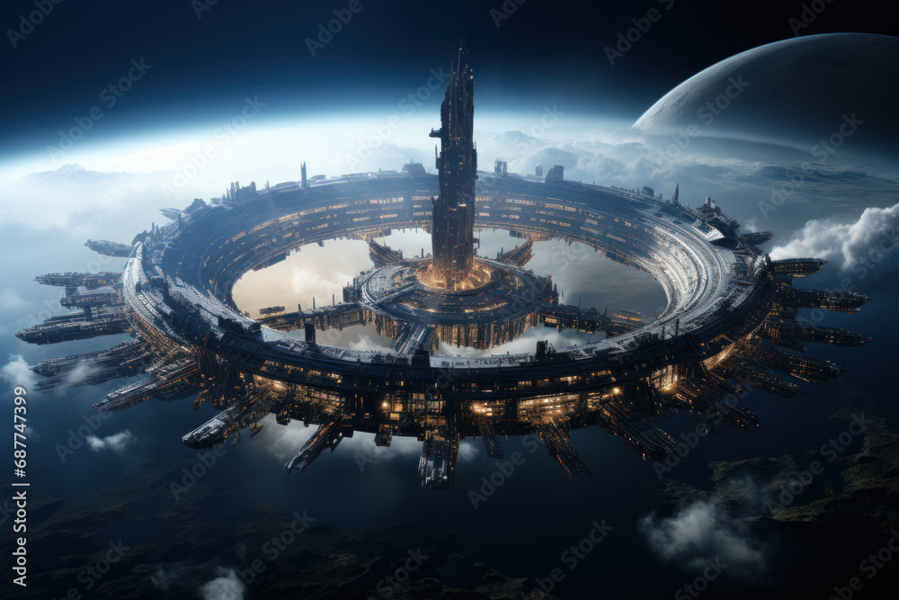 Foto de A megastructure in space, a colossal ring-shaped habitat ... Foto de A megastructure in space, a colossal ring-shaped habitat ...