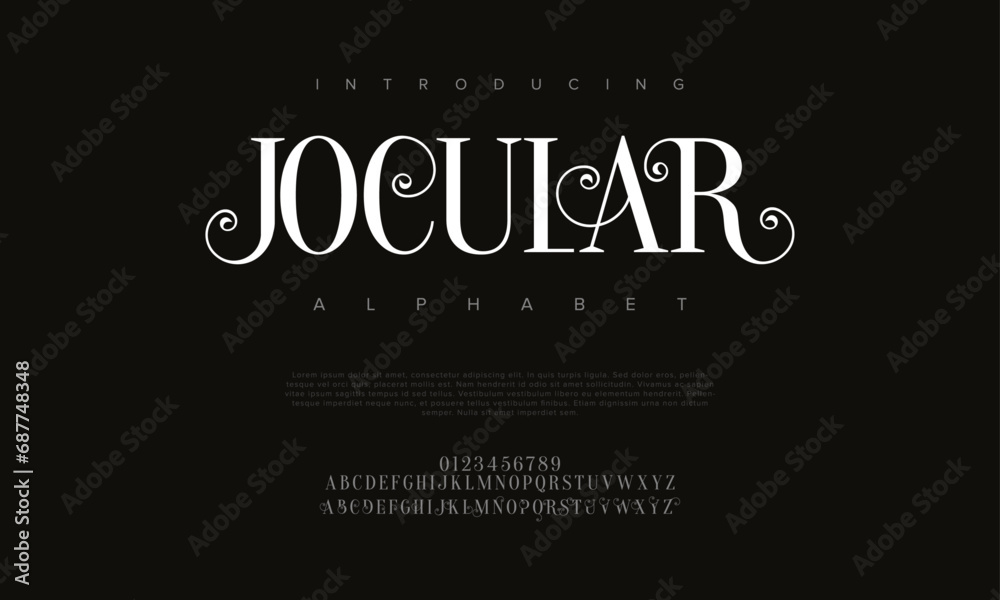 Jocular premium luxury elegant alphabet letters and numbers. Elegant ...