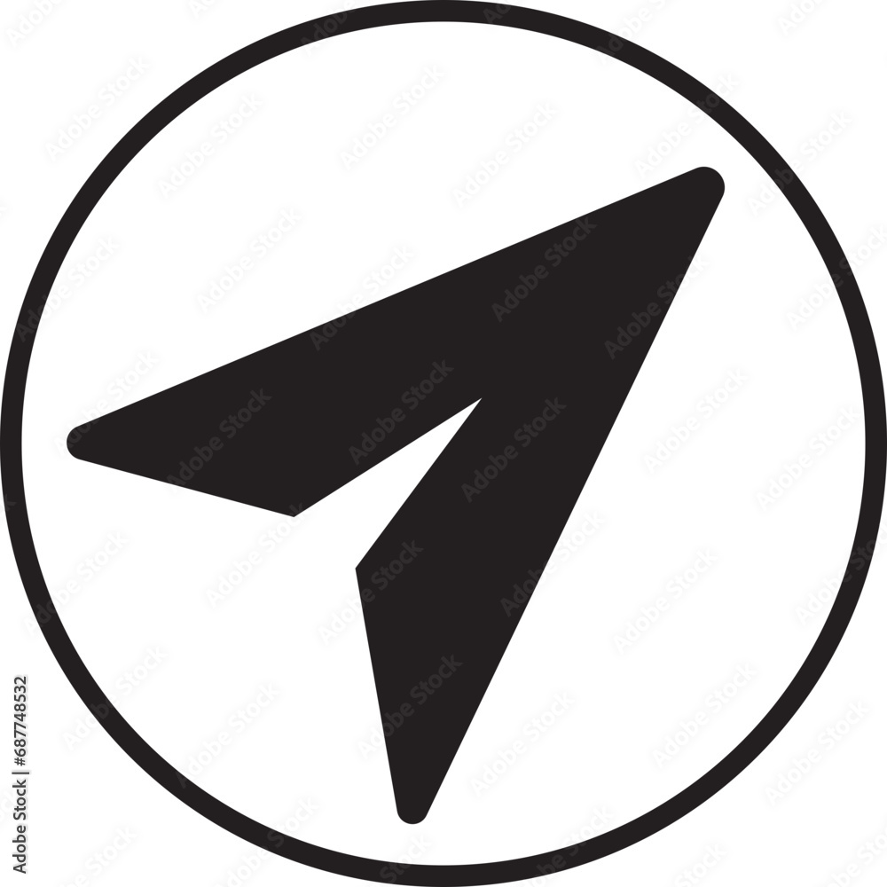 Vecteur Stock Black Fill Message send icon. Direct message or DM vector ...