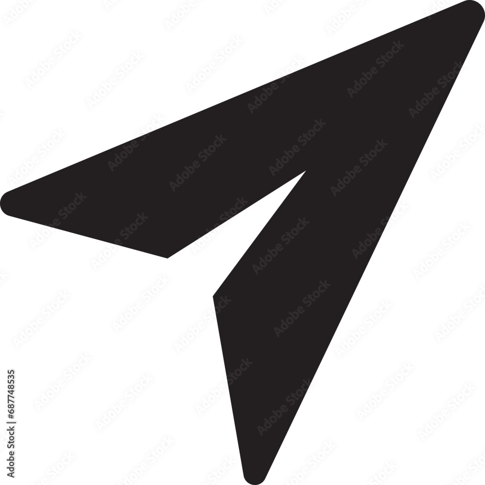 Black Fill Message send icon. Direct message or DM vector symbol. Send ...