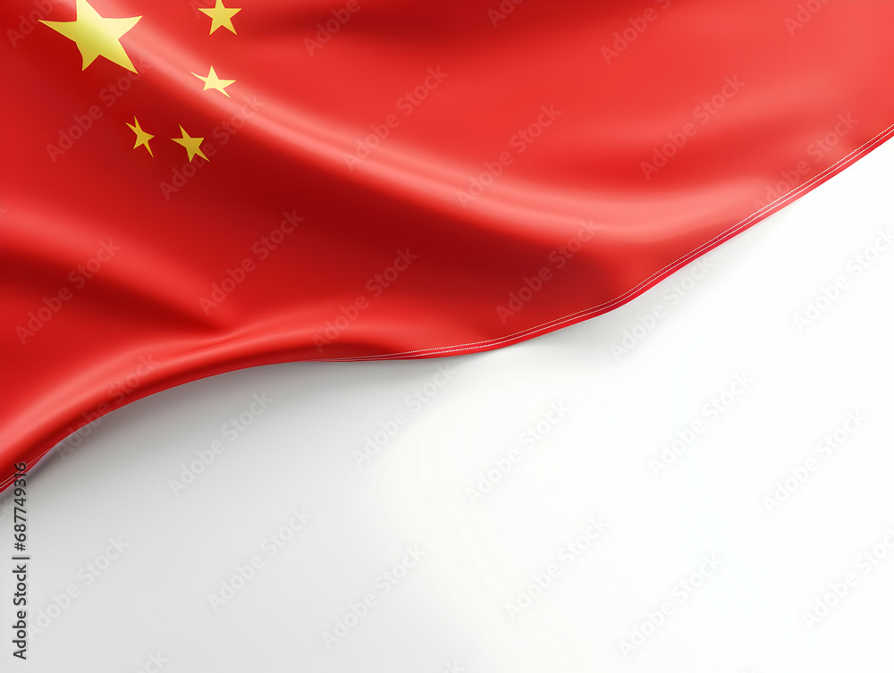 China national flag background, China flag weaving made by silk cloth ...