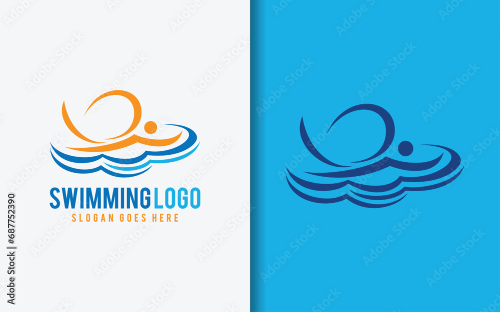 Swimming Logo Design with Simple and Minimalist Concept. Usable for ...
