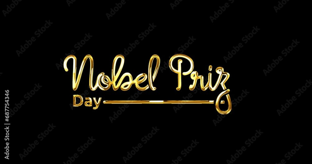 Vídeo do Stock: Nobel Prize Day text animation. Luxury handwritten ...