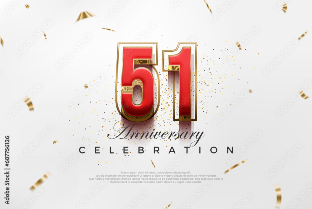 Modern vector 51st anniversary design. with modern luxury design ...