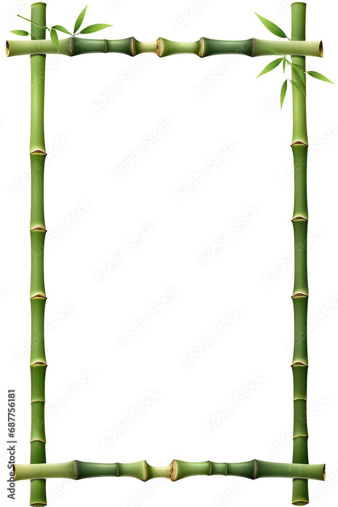Bamboo Border Frame Illustration Ai Generative Stock Illustration ...