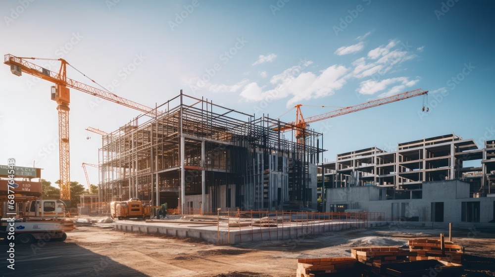 Construction background: A Construction site of large residential ...