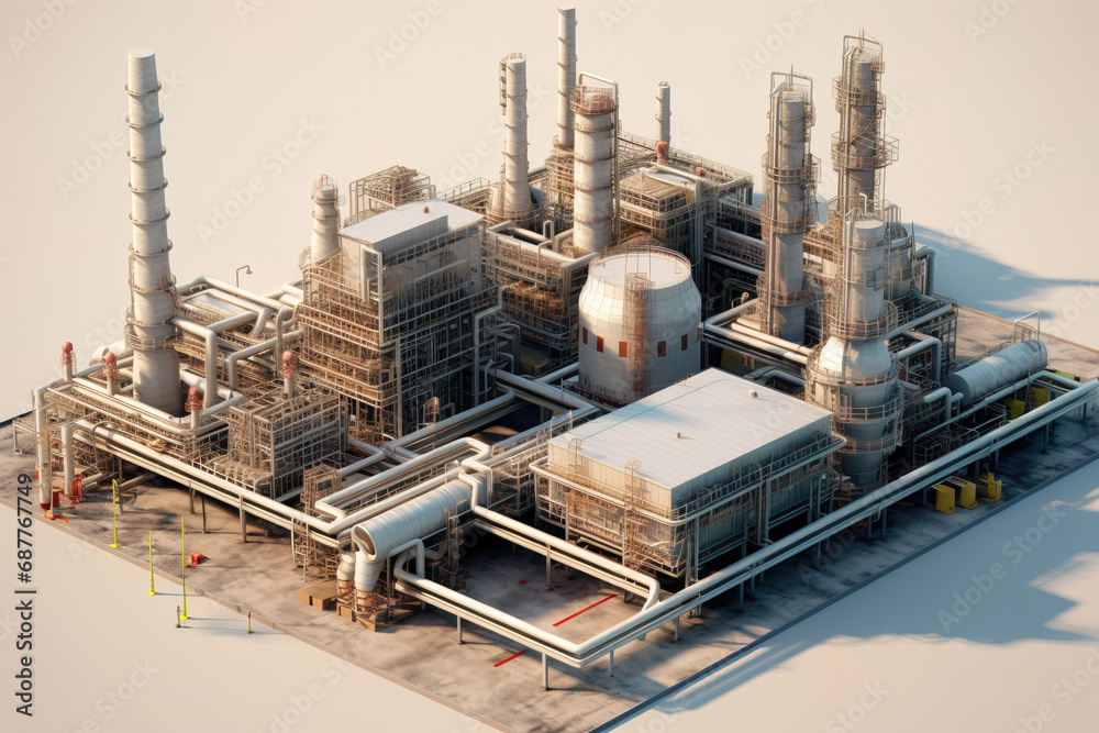 Oil Refinery Isometric using generative AI Stock Photo | Adobe Stock