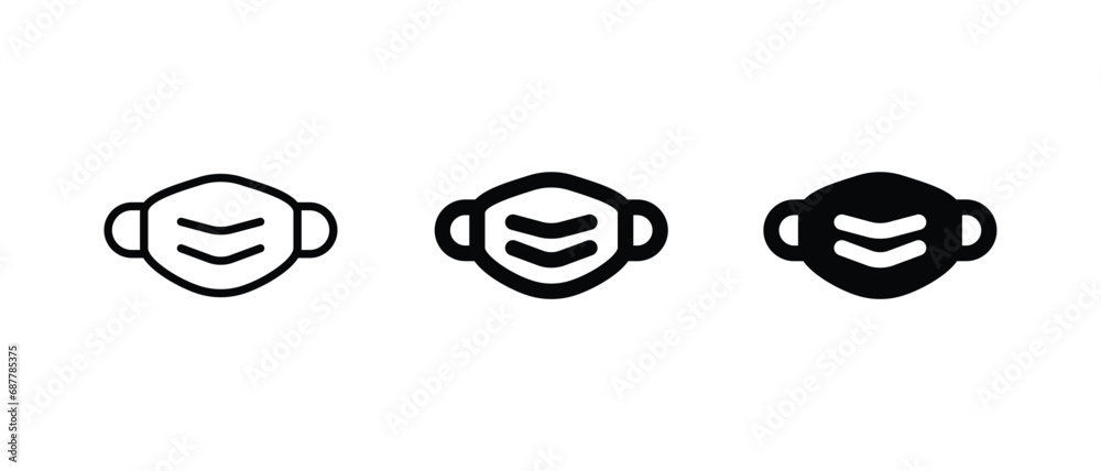 Mask icon set vector illustration for web, ui, and mobile apps Stock ...
