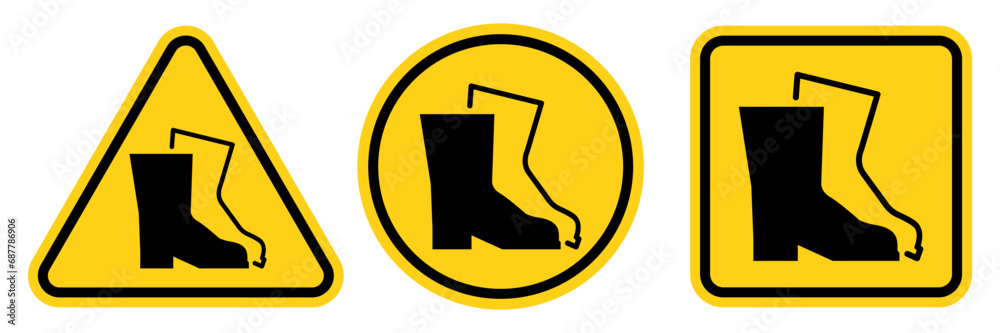 Set of safety equipment signs. Mandatory construction and industry ...