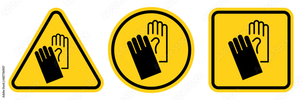 Set of safety equipment signs. Mandatory construction and industry ...