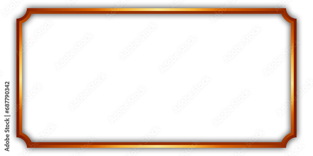 Simple gold frame, transparent gold frame Stock Photo | Adobe Stock