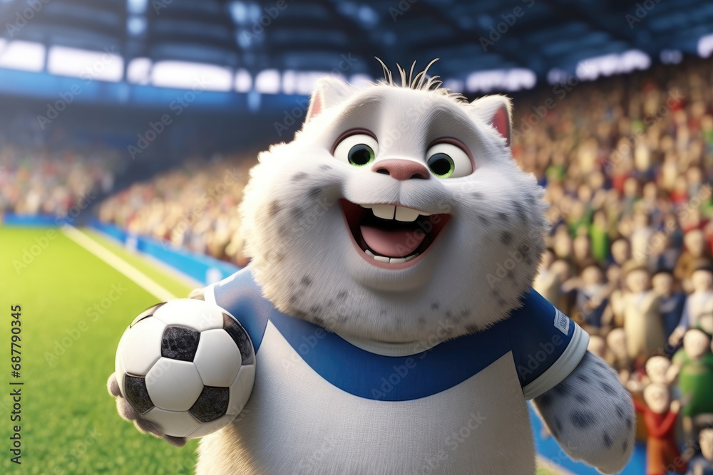 Cat is Sport fans cheer and celebrating a winning tournament in stadium ...