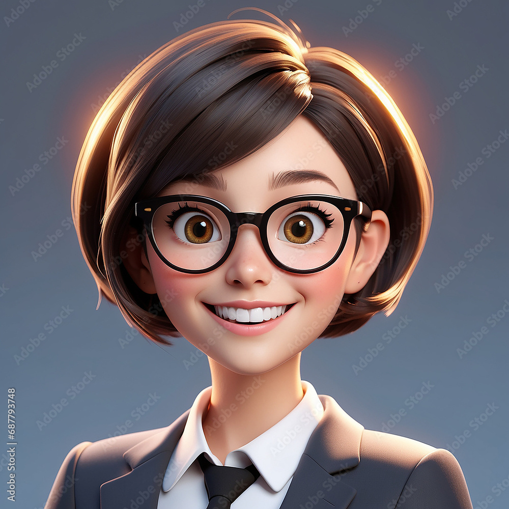 cartoon girl suit smile Stock Photo | Adobe Stock