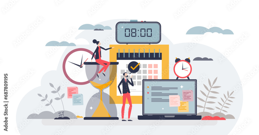 Time management for effective and productive work plan tiny person ...