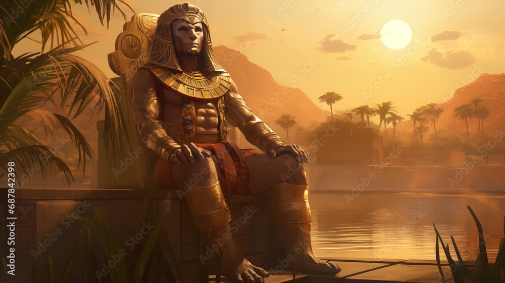 Ra (Egyptian God) sun god of ancient Egypt Ra, the sun god, with rays ...