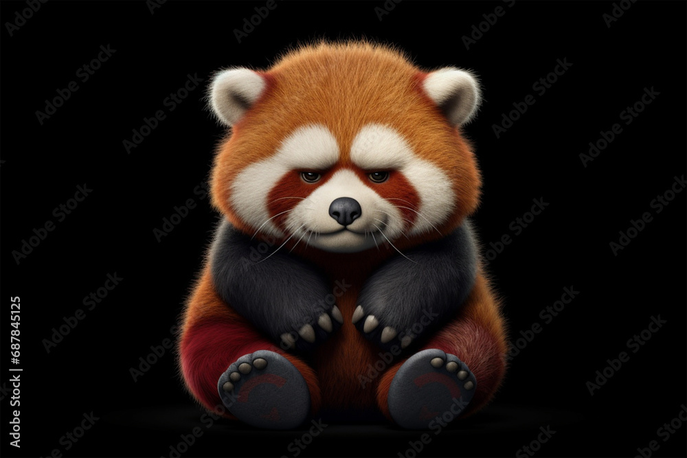 cartoon red panda with a sad face Stock Photo | Adobe Stock