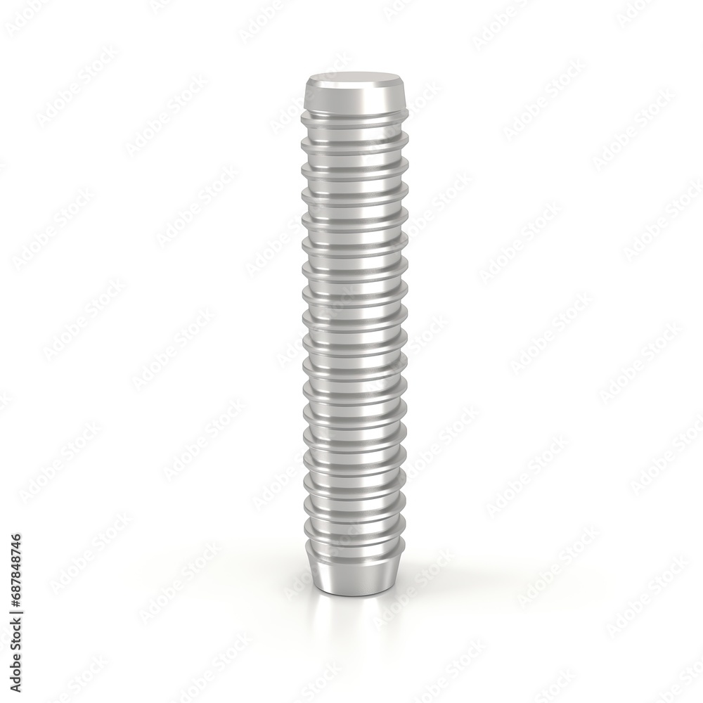 Metal screw on white background, isolated. Thread. Pin. Nut. Bolt ...